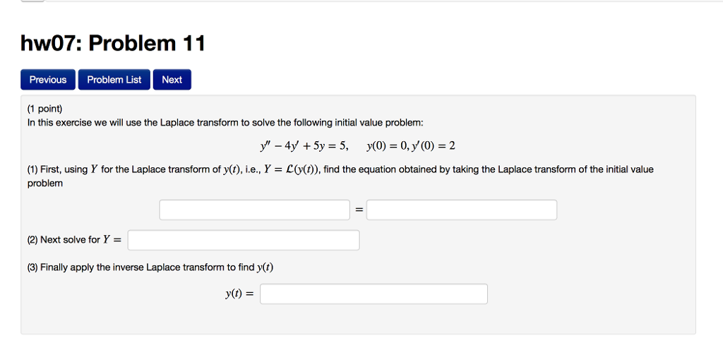 Solved In this exercise we will use the Laplace transform to | Chegg.com