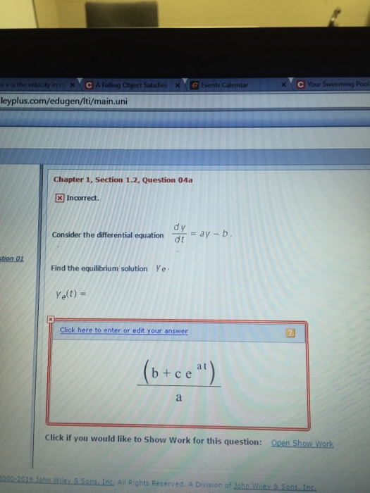 Solved Consider the differential equation dy/dt = ay - b. | Chegg.com