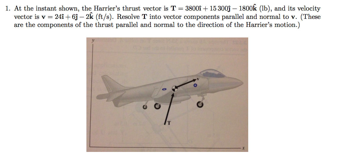 Solved At the instant shown, the Harrier's thrust vector is | Chegg.com