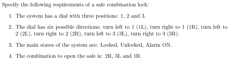 Specify the following requirements of a safe | Chegg.com