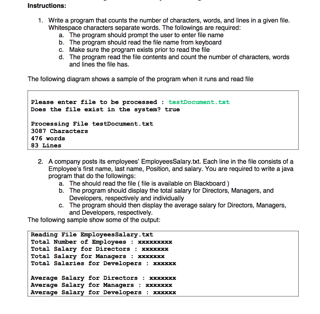Solved Instructions: 1. Write a program that counts the | Chegg.com