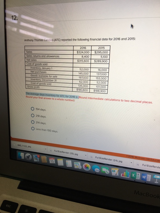 Solved 12 Anthony Thomas Candies (ATC) reported the | Chegg.com