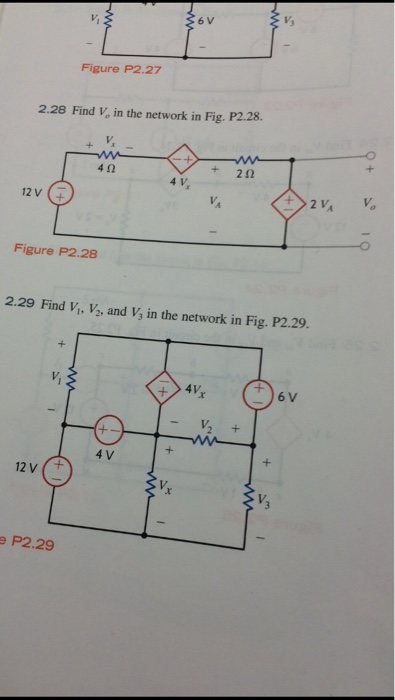Solved Find V_o in the network in Fig. P2.28. Find V_1, V_2 | Chegg.com
