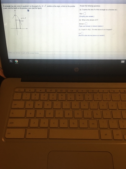 Solved A rectangle has one corner in quadrant I on the graph | Chegg.com