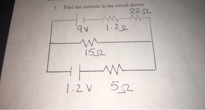 Solved Find the currents in the circuit shown. | Chegg.com