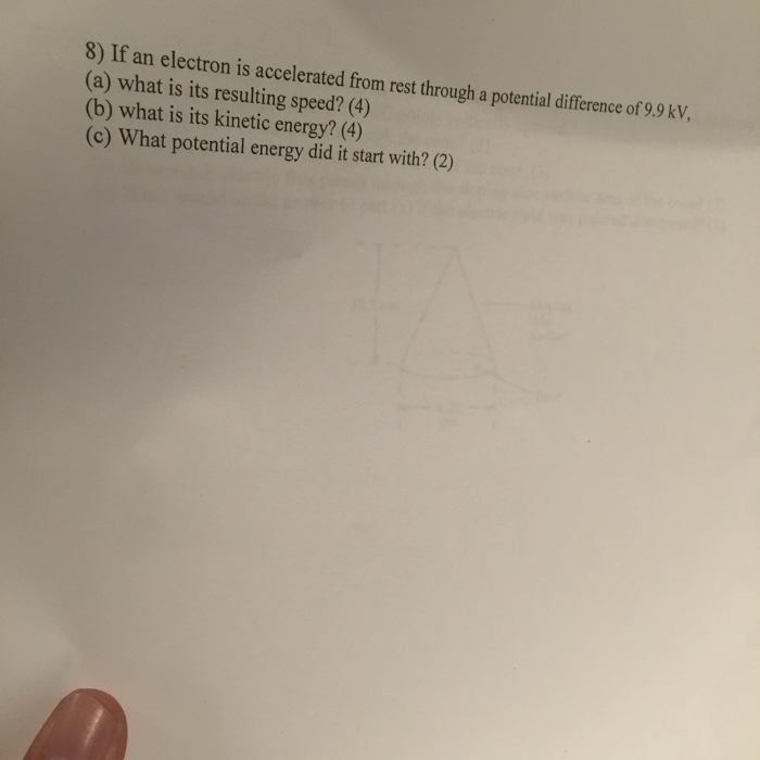 Solved If An Electron Is Accelerated From Rest Through A