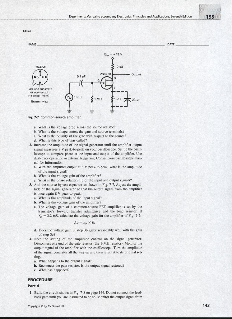 Experiments Manual to accompany Electronics | Chegg.com