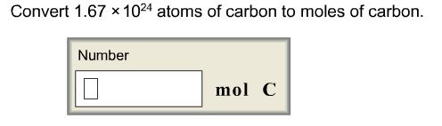 Solved Convert 1.67 x 1024 atoms of carbon to moles of | Chegg.com