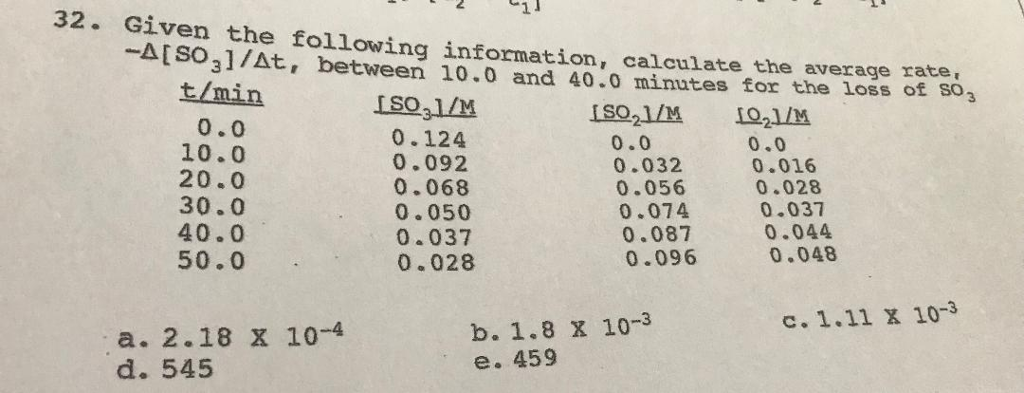 Solved 32. 11 Given the following information, calculate the | Chegg.com