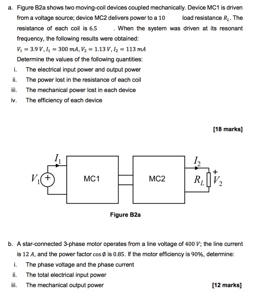 Solved a. Figure B2a shows two moving-coil devices coupled | Chegg.com