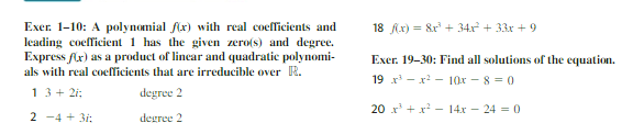 Solved 13 Find the third-degree polynomial function whose | Chegg.com