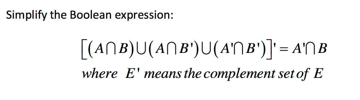 Simplify the Boolean expression: [(A intersection B) | Chegg.com