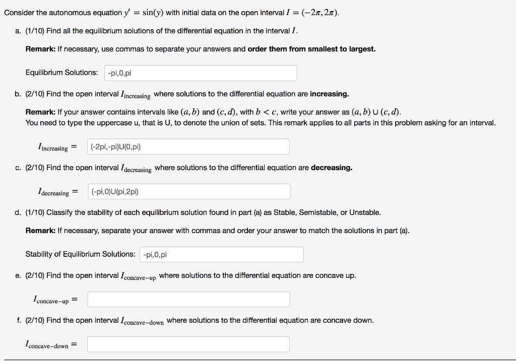 Solved Consider the autonomous equation y' = sin(y) with | Chegg.com