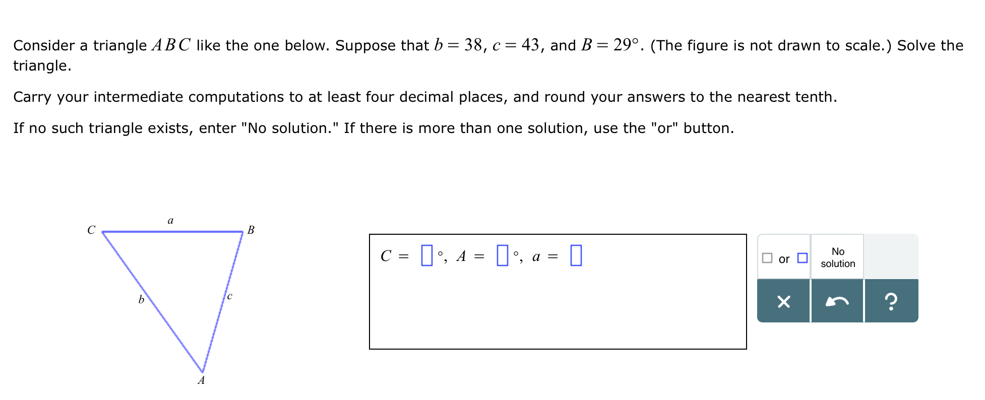 Solved Consider a triangle ABC like the one below. Suppose | Chegg.com Solved Consider a triangle ABC like the one below. Suppose | Chegg.com
