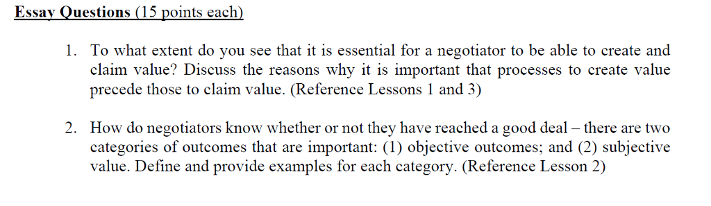 Solved Essay Questions (15 points each) 1. To what extent do | Chegg.com
