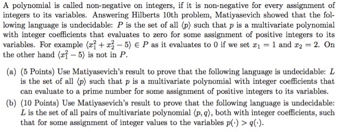 Solved A polynomial is called non-negative on integers, if | Chegg.com