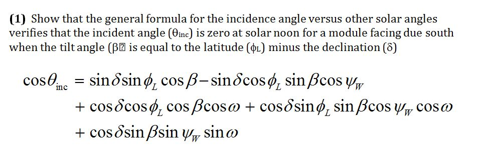 Solved (1) Show that the general formula for the incidence | Chegg.com