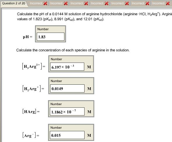 Calculate the pH of a 0.0144 M solution of arginine | Chegg.com