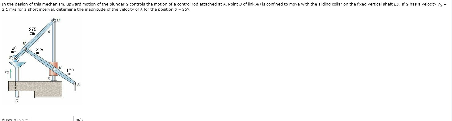 Solved In the design of this mechanism, upward motion of the | Chegg.com