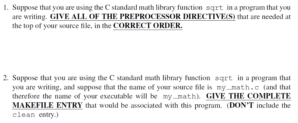 Solved Suppose that you are using the C standard math | Chegg.com