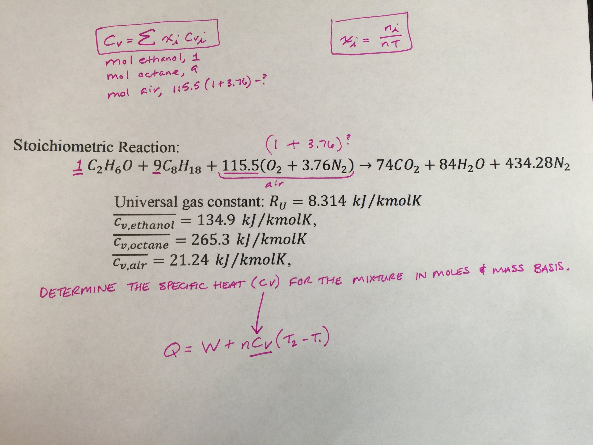 Solved Stoichiometric Reaction: Universal gas constant: R_U | Chegg.com