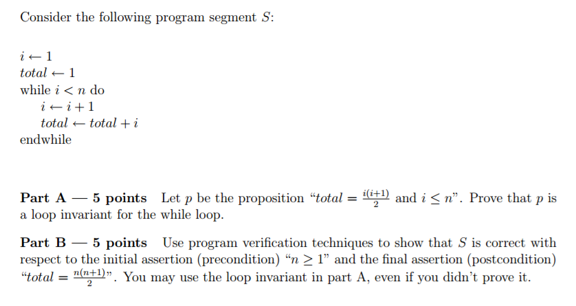 Consider The Following Program Segment S I 