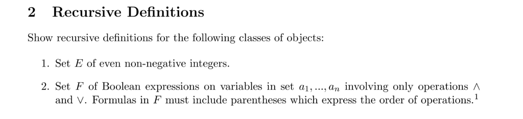 Solved 2 Recursive Definitions Show recursive definitions | Chegg.com