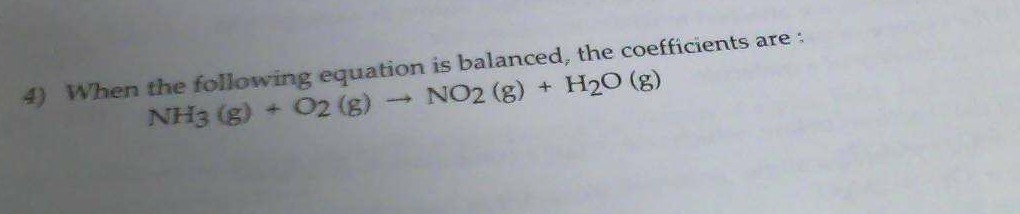 Solved When the following equation is balanced, the | Chegg.com
