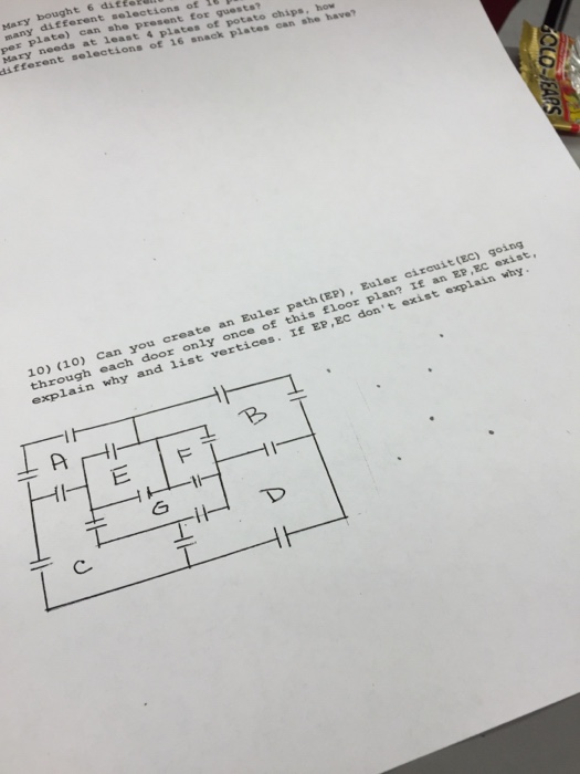 Solved Can you create an Euler path (EP), Euler circuit(EC) | Chegg.com