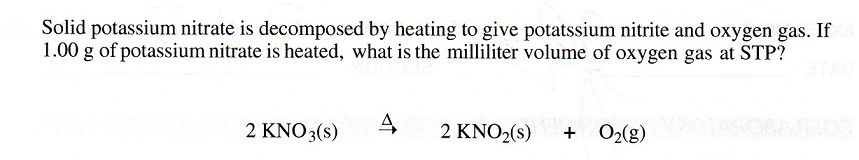 Solved Solid potassium nitrate is decomposed by heating to | Chegg.com