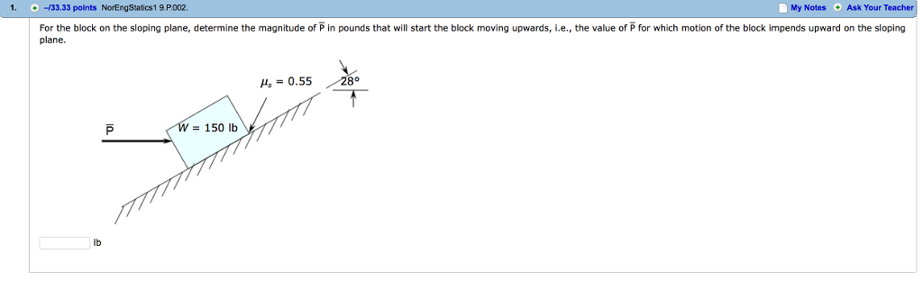 Solved: For The Block On The Sloping Plane, Determine The ... | Chegg.com