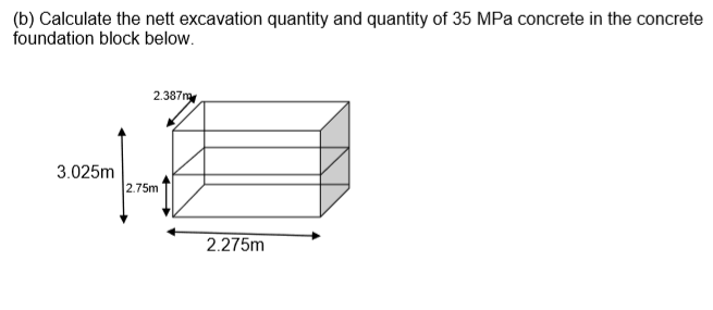 Solved (b) Calculate the nett excavation quantity and | Chegg.com