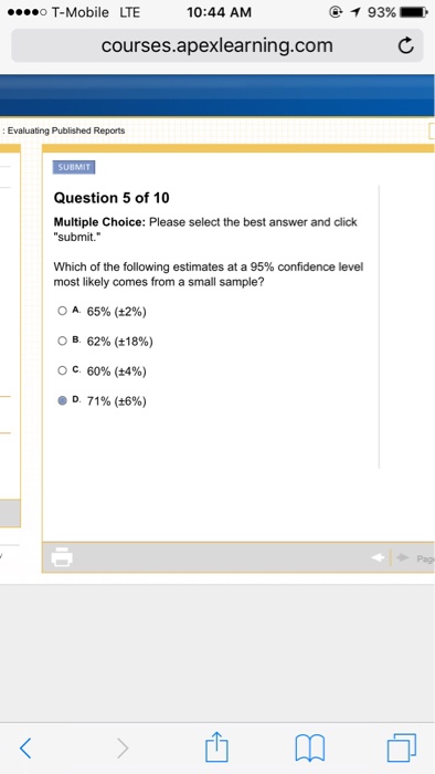 Which of the following estimates at a 95% confidence | Chegg.com Which of the following estimates at a 95% confidence | Chegg.com