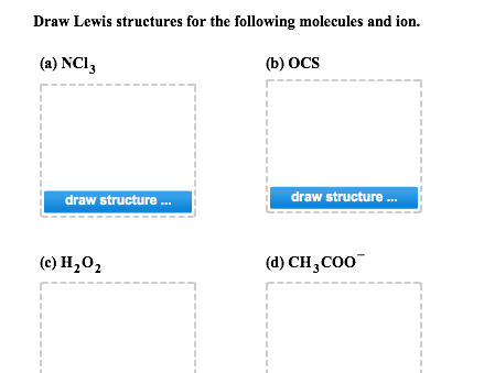 Solved Draw Lewis structures for the following molecules and | Chegg.com