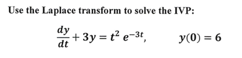 Solved Use the Laplace transform to solve the IVP dy/dt + | Chegg.com