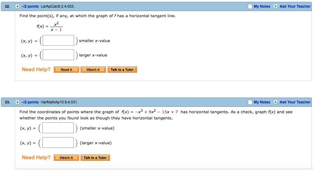 Ken Beckelheimer: Find The Points On The Graph Of F Where The Tangent ...