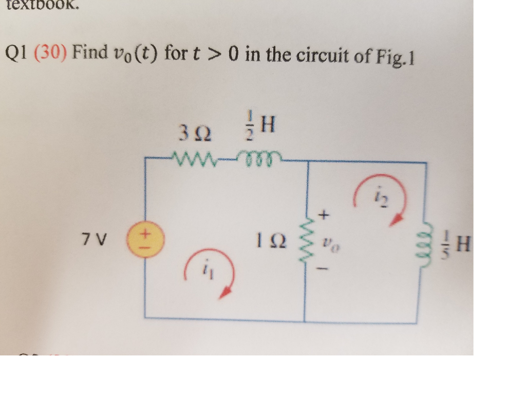 Solved Find V_0(t) for t > 0 in the circuit of Fig.1 | Chegg.com