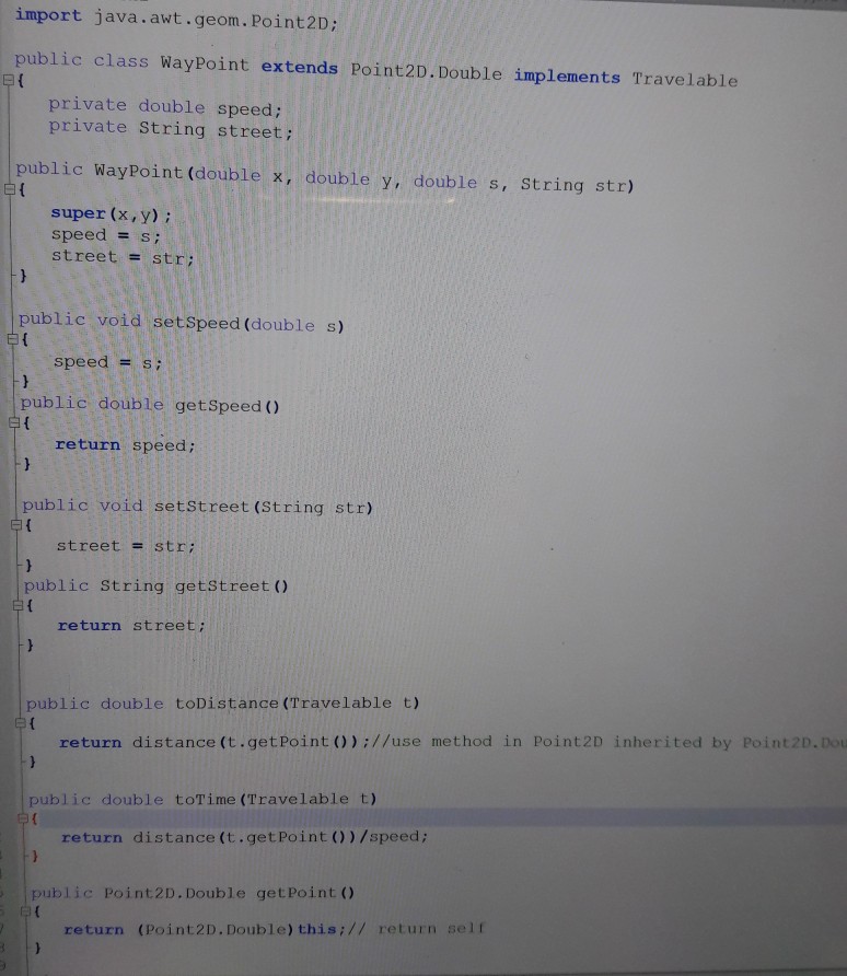 We have already created the Waypoint class and the | Chegg.com