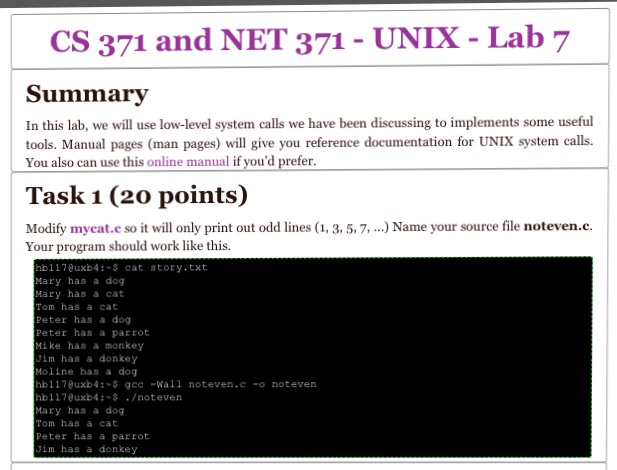 Solved CS 371 and NET 371- UNIX Lab 7 Summary In this lab, | Chegg.com