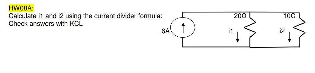 Solved Calculate i1 and i2 using the current divider | Chegg.com
