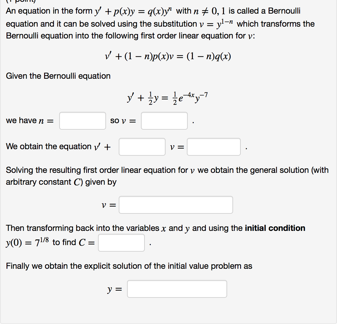 Solved What is the explicit solution of the initial value | Chegg.com