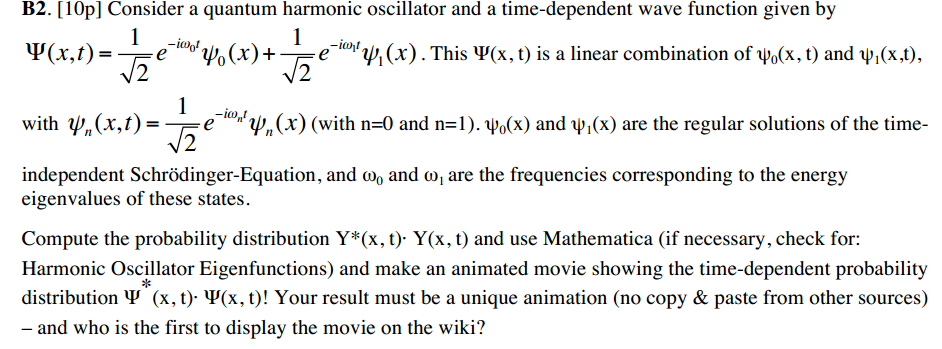 Solved B2. [10p] Consider a quantum harmonic oscillator and | Chegg.com