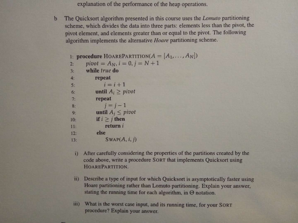 Solved explanation of the performance of the heap | Chegg.com