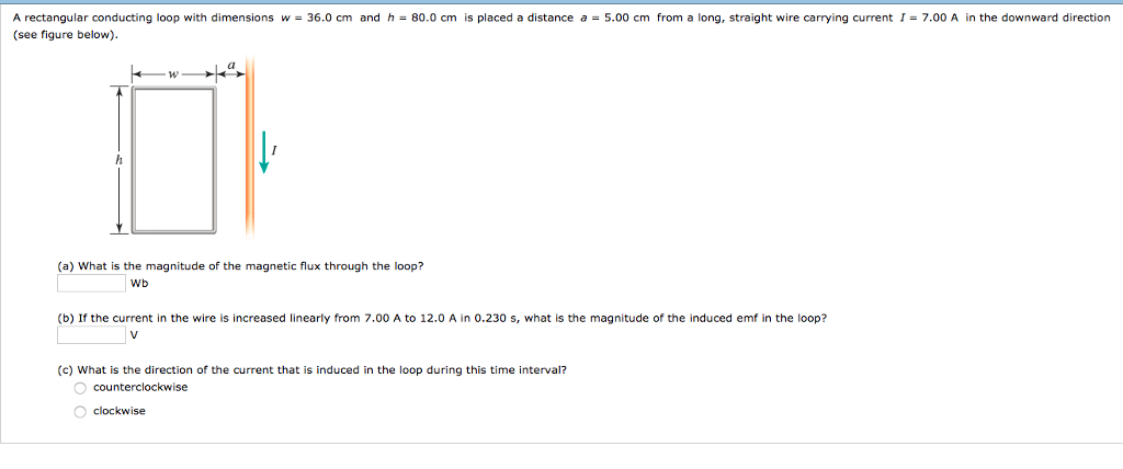 Solved A rectangular conducting loop with dimensions w (see | Chegg.com