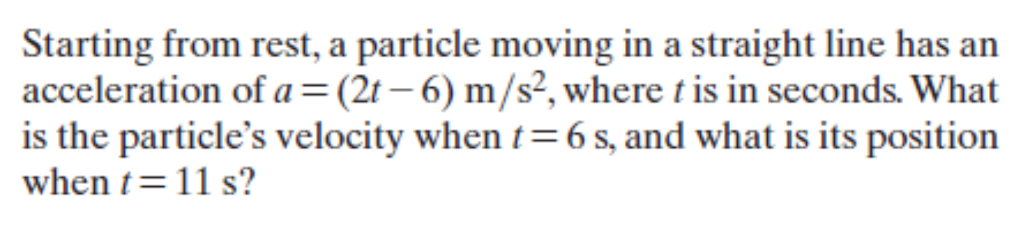 Solved Starting from rest, a particle moving in a straight | Chegg.com