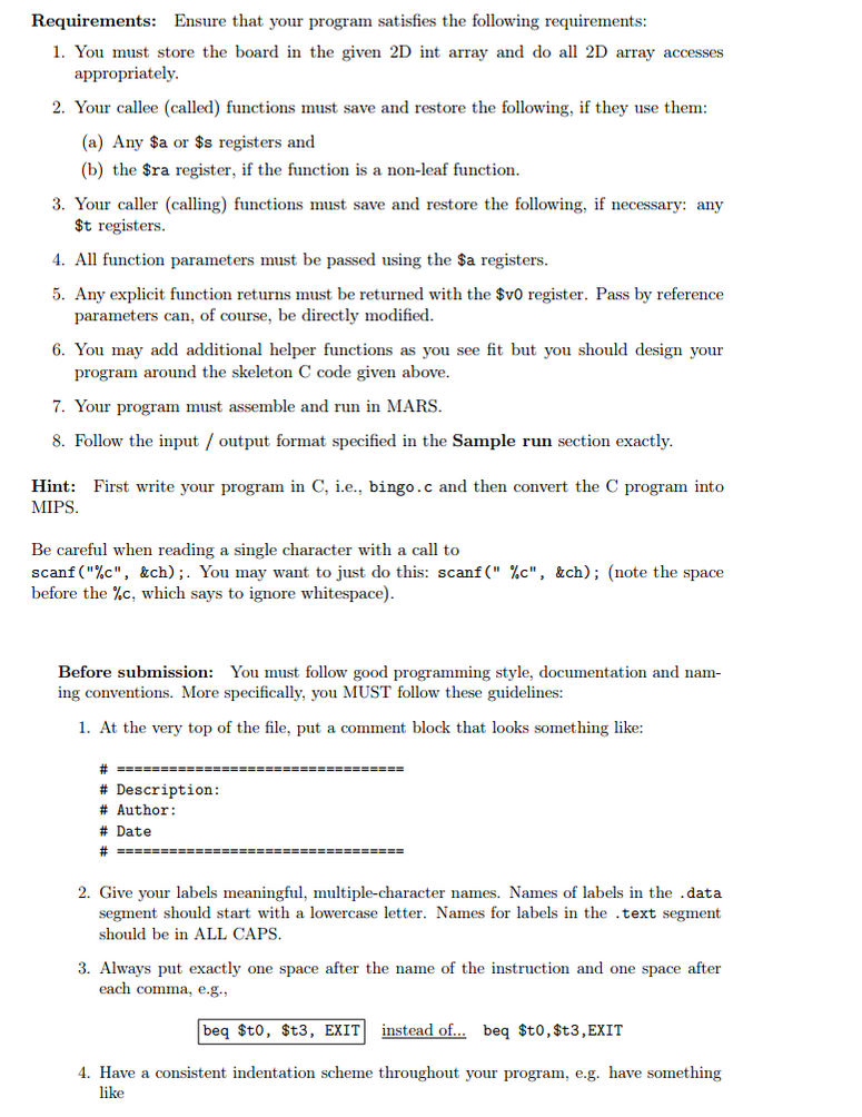 Solved Introduction: Write a MIPS program to allow a user to | Chegg.com