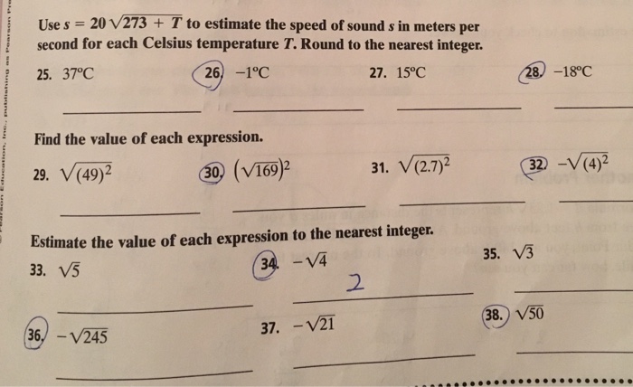 Solved Use s = 20 Squareroot 273 + T to estimate the speed | Chegg.com