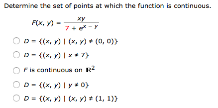 Solved Determine the set of points at which the function is | Chegg.com
