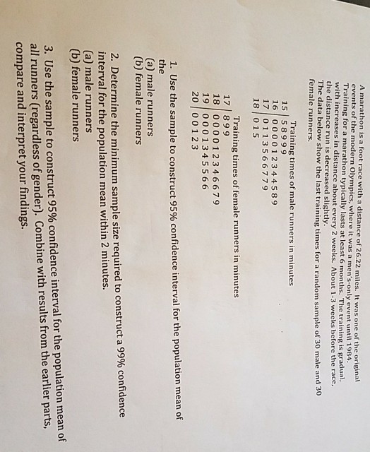 Solved A marathon is a foot race with a distance of 26.22 | Chegg.com