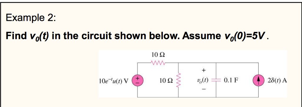 Solved Find v_0(t) in the circuit shown below. Assume v_0(0) | Chegg.com